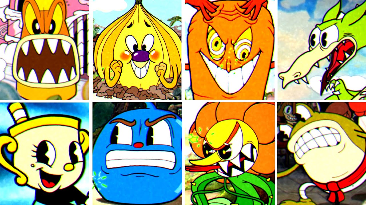 CUPHEAD DLC - ALL BOSSES NEW KILL DAMAGE MASTER CPU - YouTube