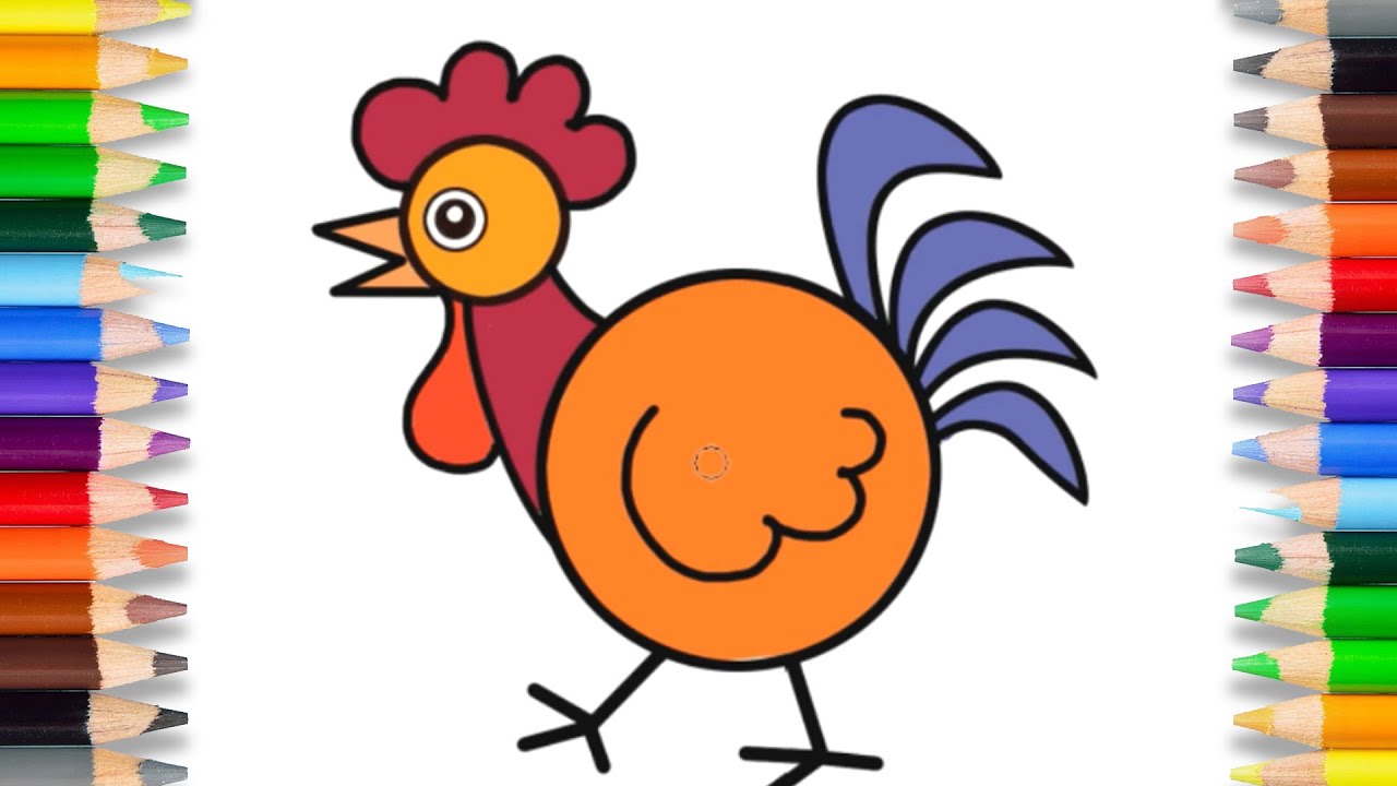 how to draw cock, Cock drawing, kids art, drawing for kids, draw and ...