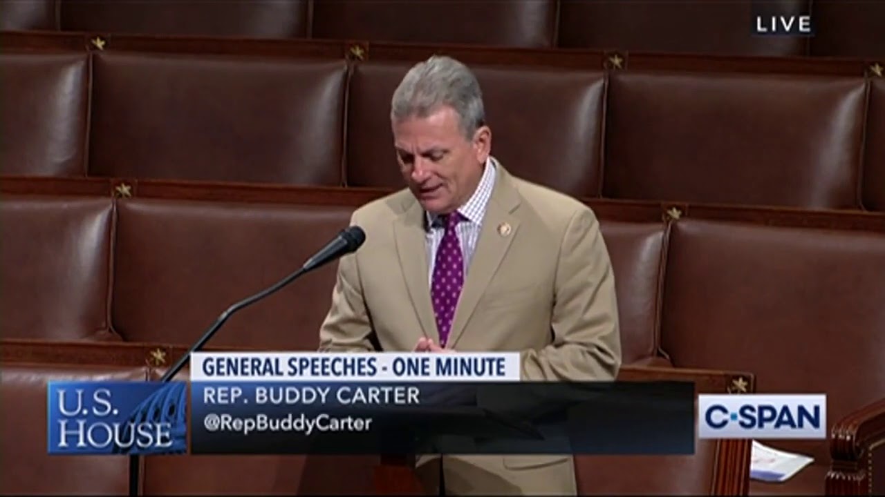 Rep. Buddy Carter's 1 Minute Speech to Remember and Honor the Life of Mr. Timothy Ebert - YouTube