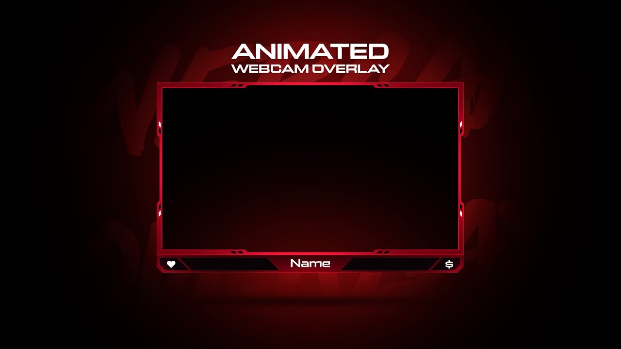 Animated Red Webcam Overlay Template For Streamers - YouTube