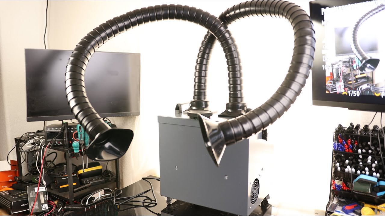 VEVOR Soldering Fume Extractor with Dual Hoses, 275W Brushless Solder ...