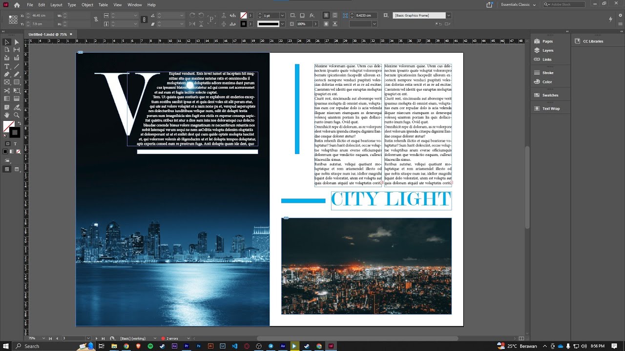 ADOBE INDESIGN | LAYOUTING, OUTLINE AND TEXT WARP - YouTube