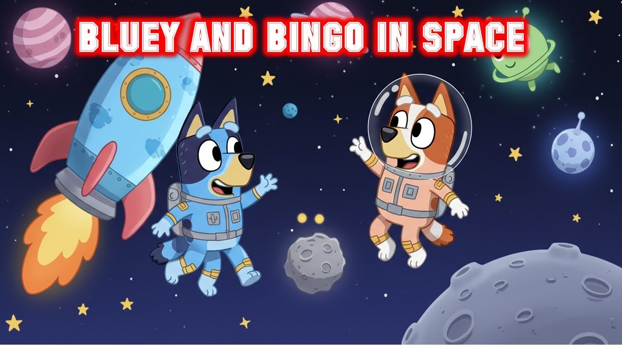 Bluey and Bingo Go to Space! 🚀🌌🪐 🐶 | A Fun Animated Story for Kids ...