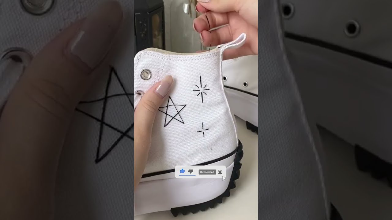 Embroidering my shoes by LEYLA TAVAS - YouTube
