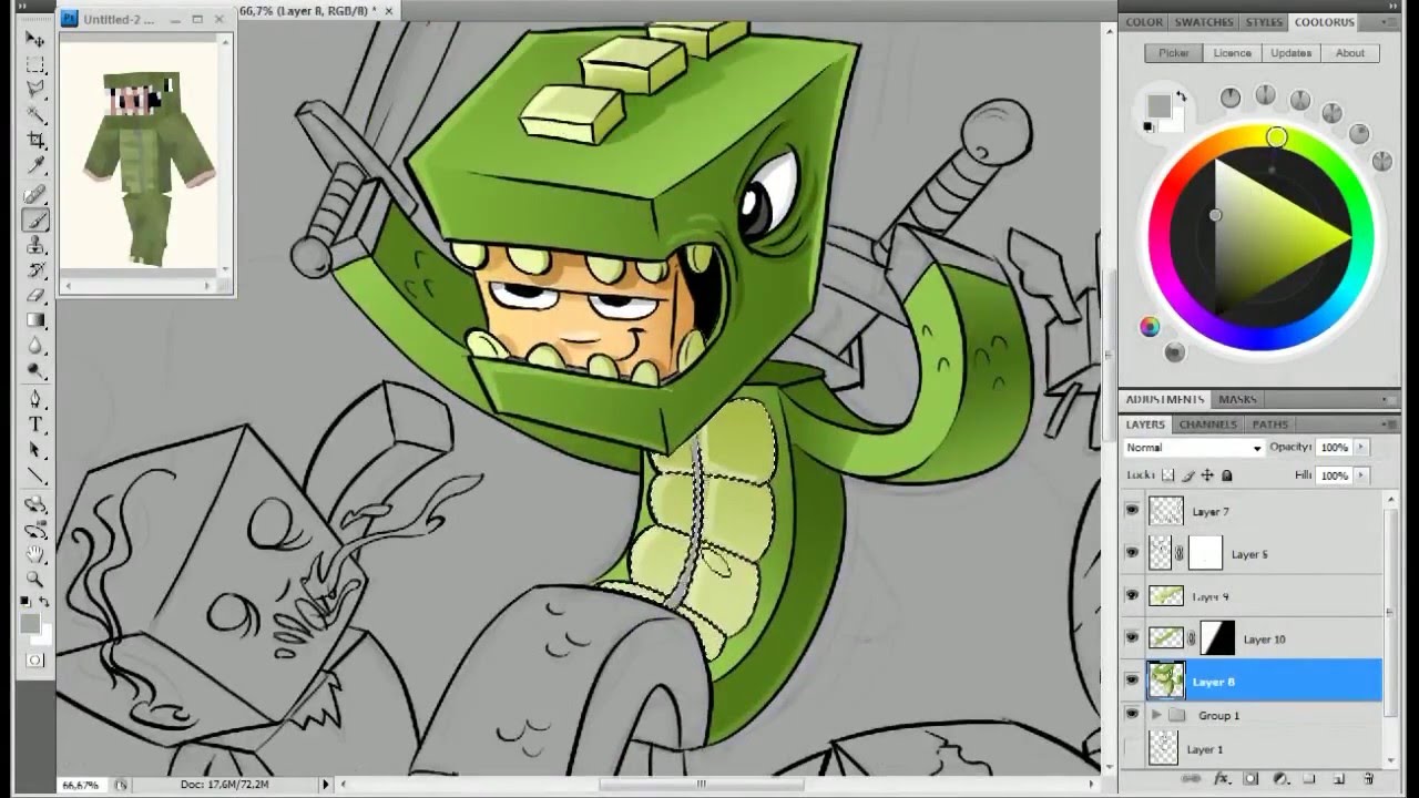 Minecraft Skin Artwork - Pyropuncher - YouTube