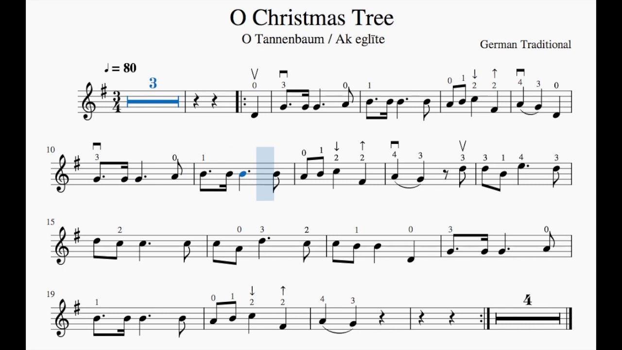 O Christmas Tree / O Tannenbaum. Easy Violin Backing Track. Christmas ...