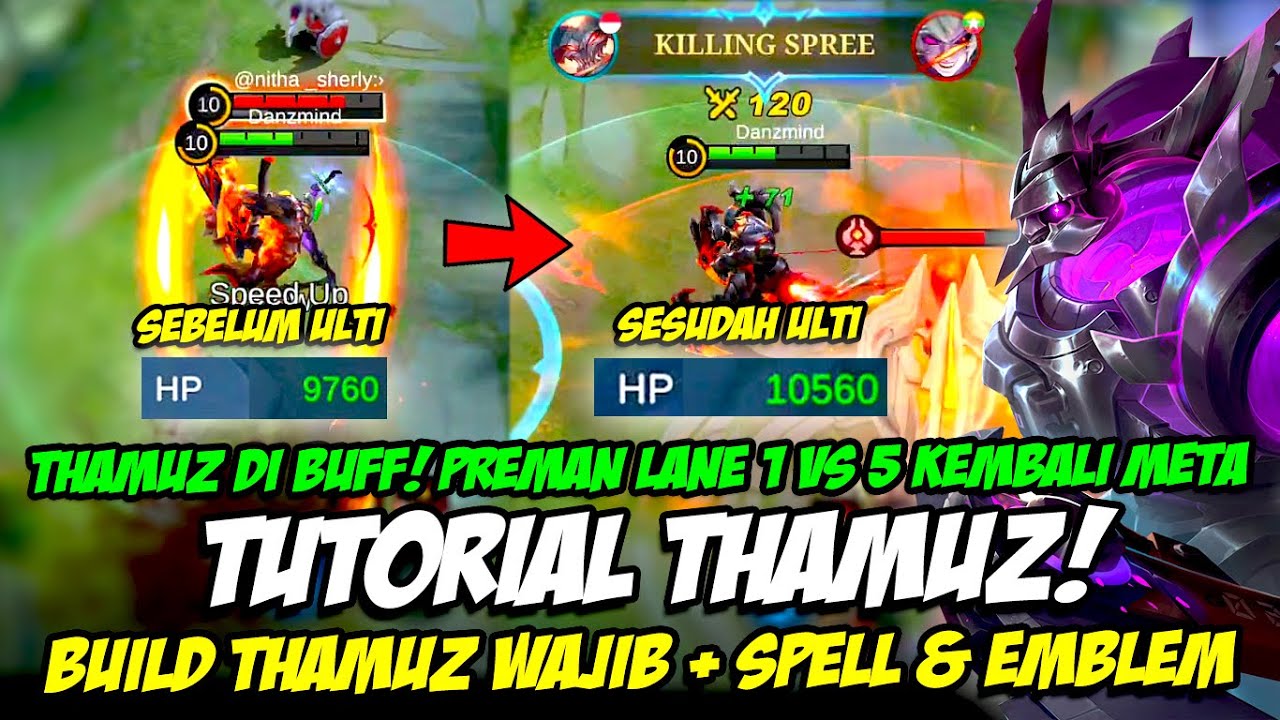 TUTORIAL THAMUZ | THAMUZ BUFF = ULTI THAMUZ AKTIF, HP JADI 10000 BUILD ...