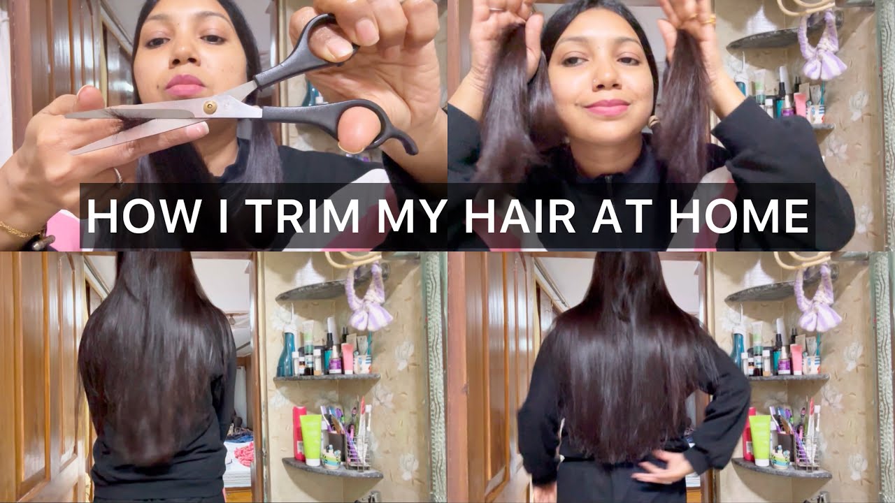 How I Trim My Hair at Home Like a Pro! ️ - YouTube