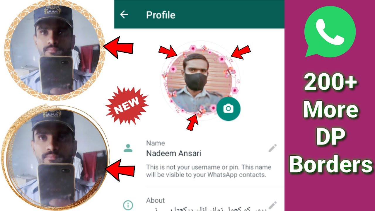 How to add borders on whatsapp profile picture - YouTube