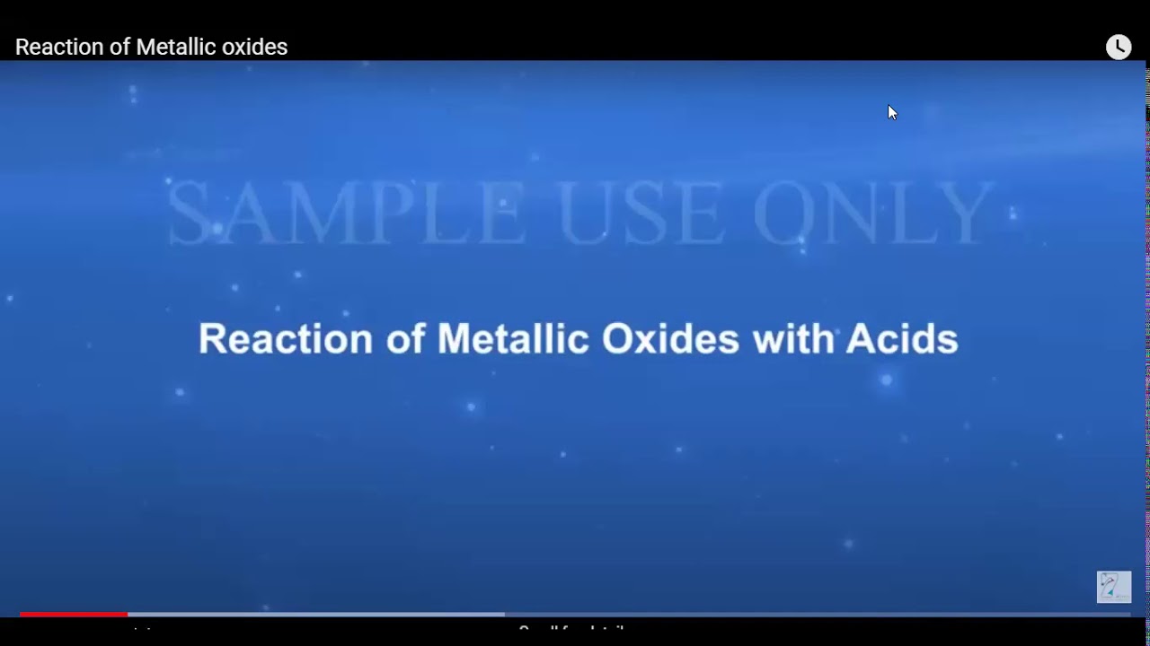 Reaction of Metal oxide with acids and non metal oxides with base - YouTube