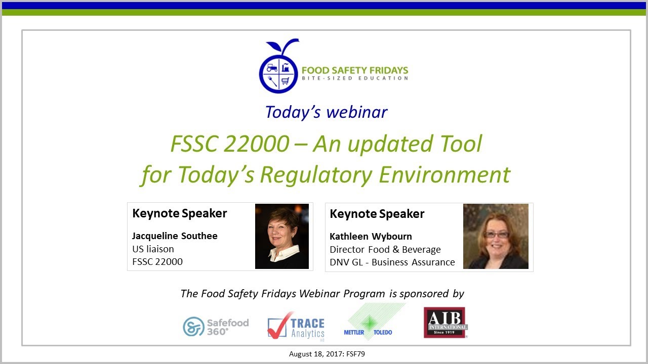 FSSC 22000 – An updated Tool for Today’s Regulatory Environment - YouTube