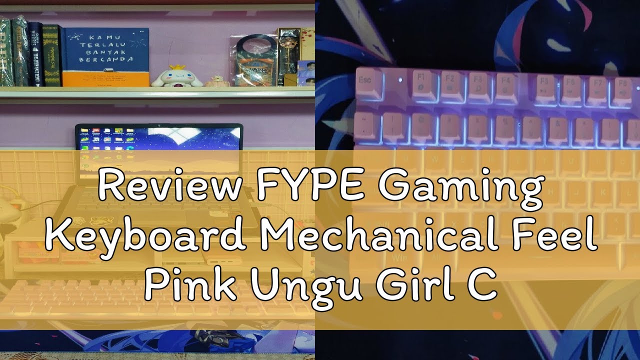 Review FYPE Gaming Keyboard Mechanical Feel Pink Ungu Girl Cute LED ...