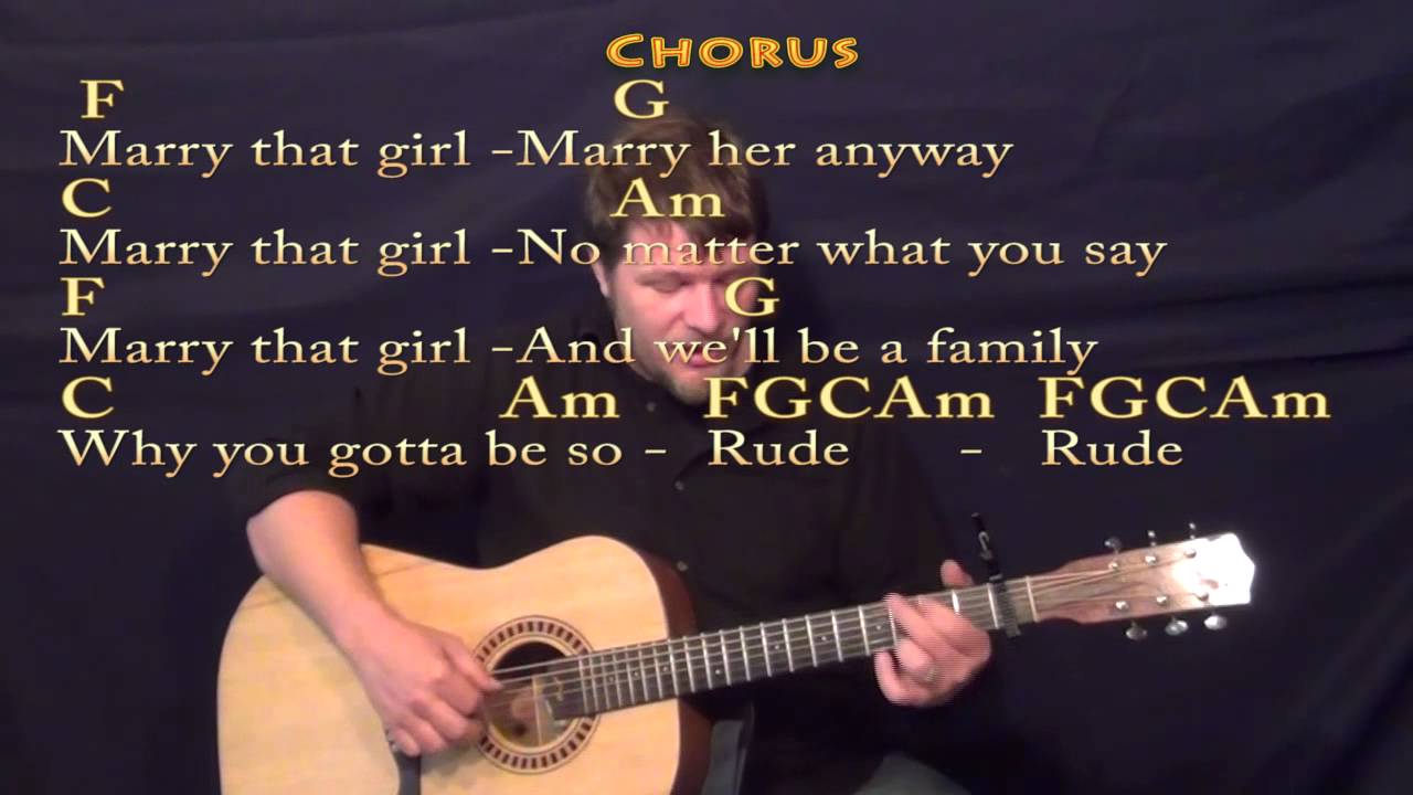 Rude (MAGIC!) Fingerstyle Guitar Cover Lesson with Chords/Lyrics - YouTube