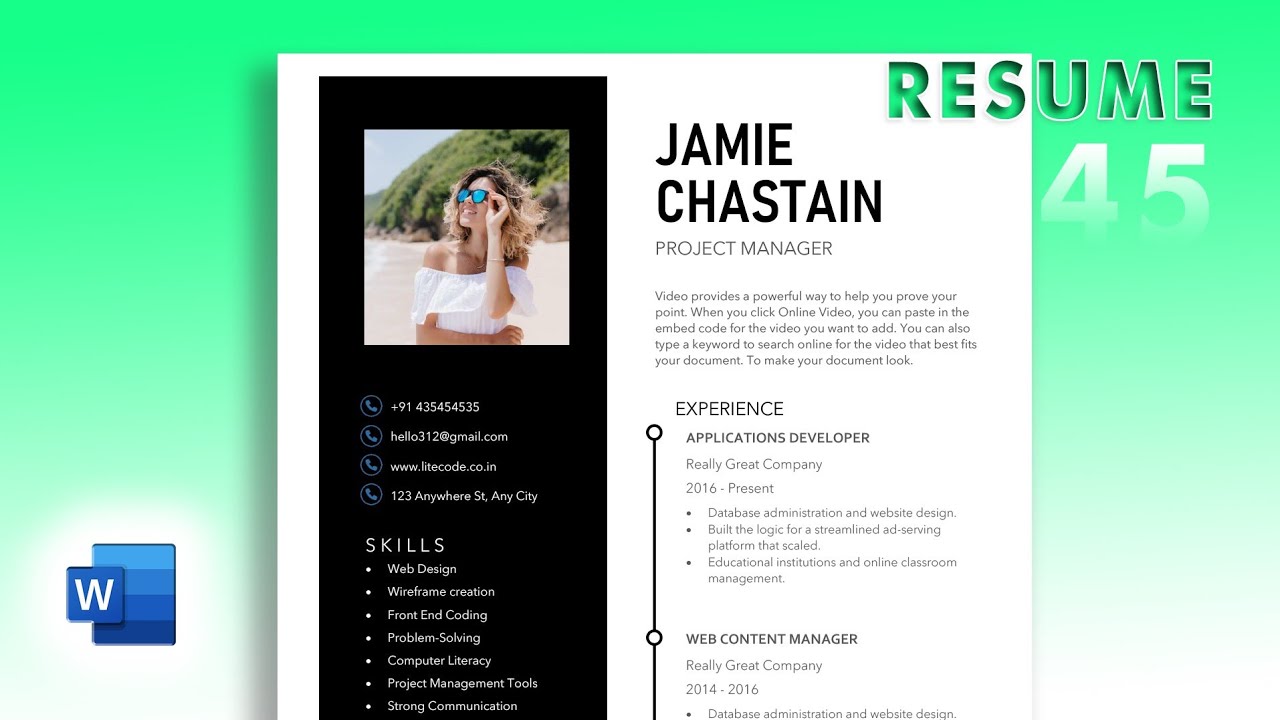 How to make professional resume in MS Word. #msword #resume #tutorial ...