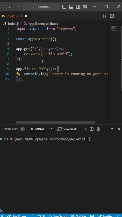 Creating A Server By Express Js Backend Development Htmlcss Coding Javascript Programming