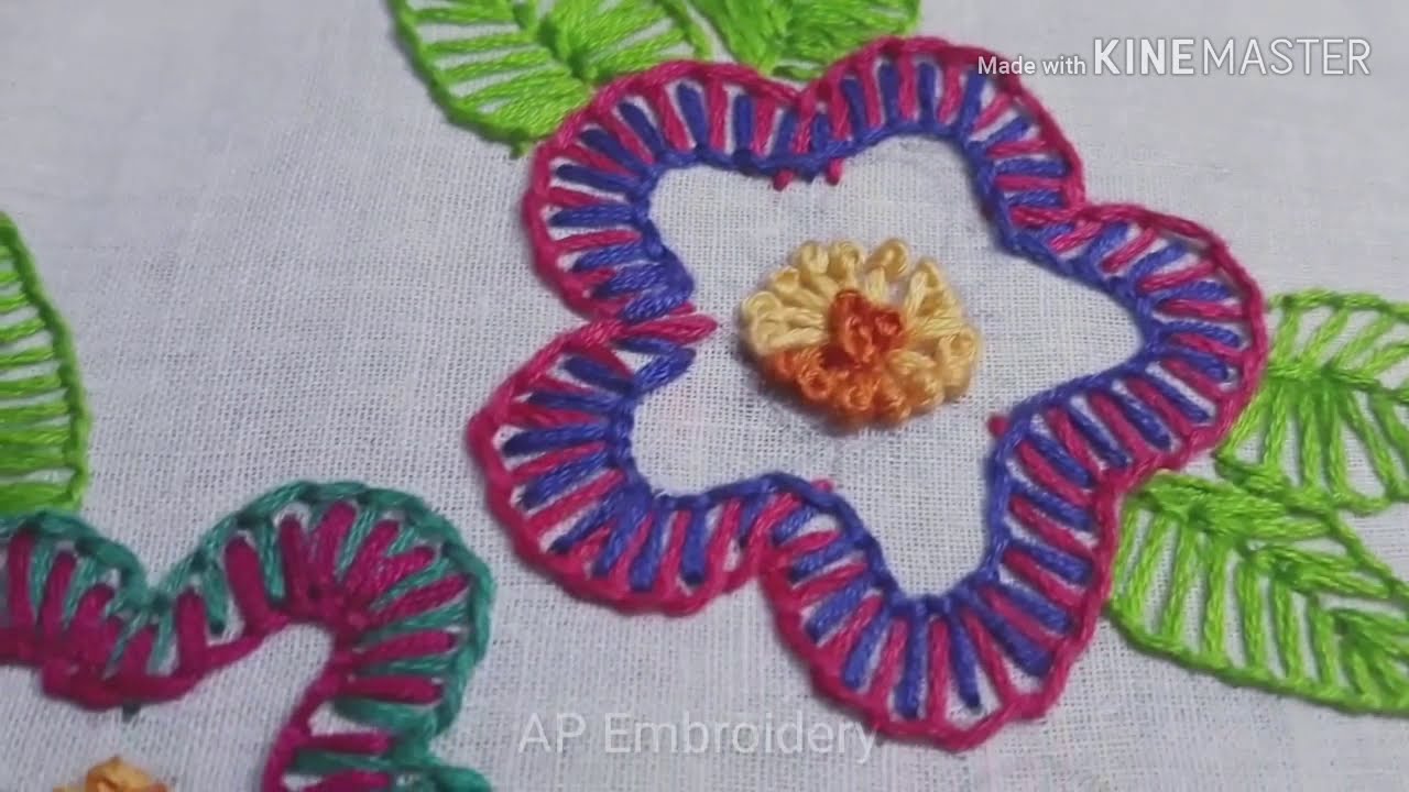 Double button hole stitch || Design with double button hole stitch|Hand ...