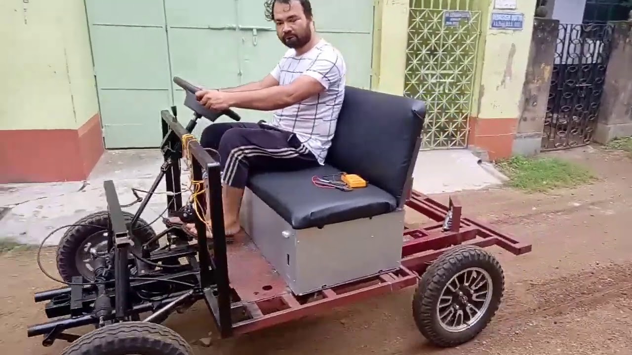 Homemade electric car road trial, Hydraulic break and huddle test at ...