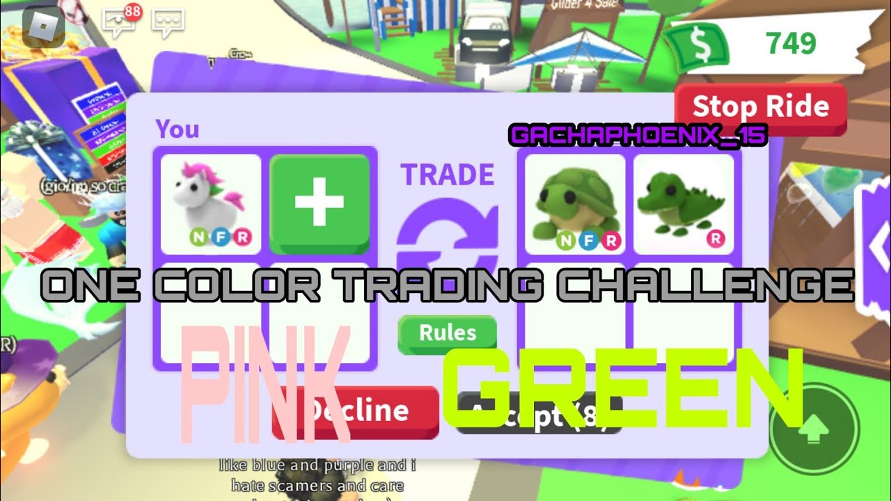 ONE COLOR TRADING CHALLENGE In Adopt Me ll ROBLOX Gamer Sistars - YouTube