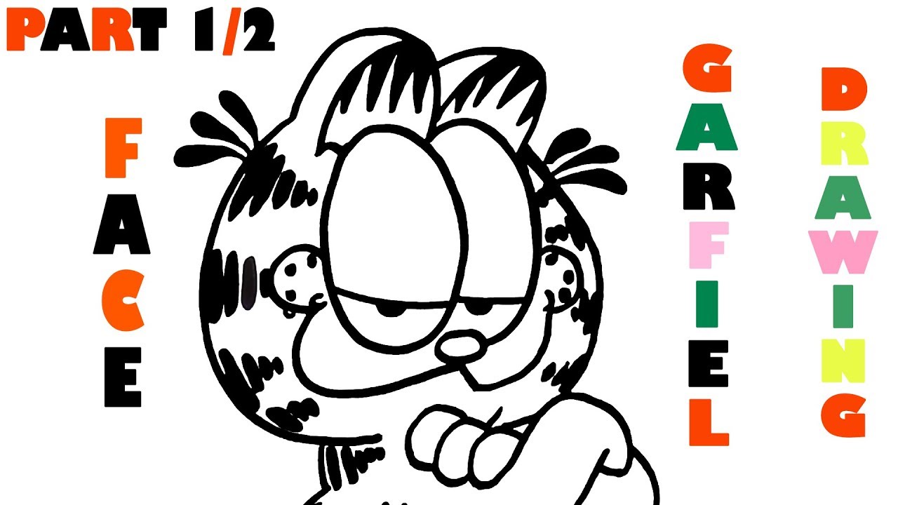 How to Draw Garfield Face Step by Step Easy For Beginners | 4K Video ...
