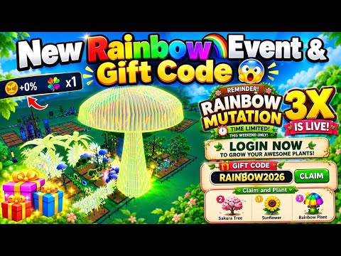 Free garden New Update & Code 🎁🌈| free garden unlimited rainbow Trick | free Garden Rainbow event 