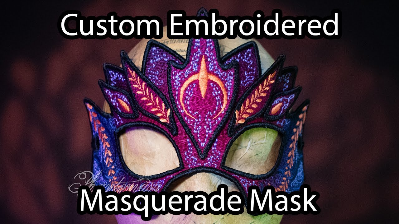 Custom Embroidered Elven Masquerade Mask - YouTube