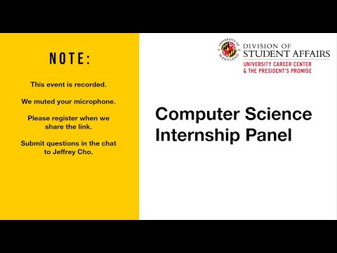 Computer Science Internship Panel - YouTube