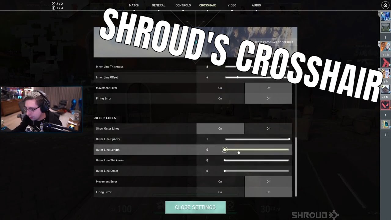 Shroud's crosshair settings - YouTube