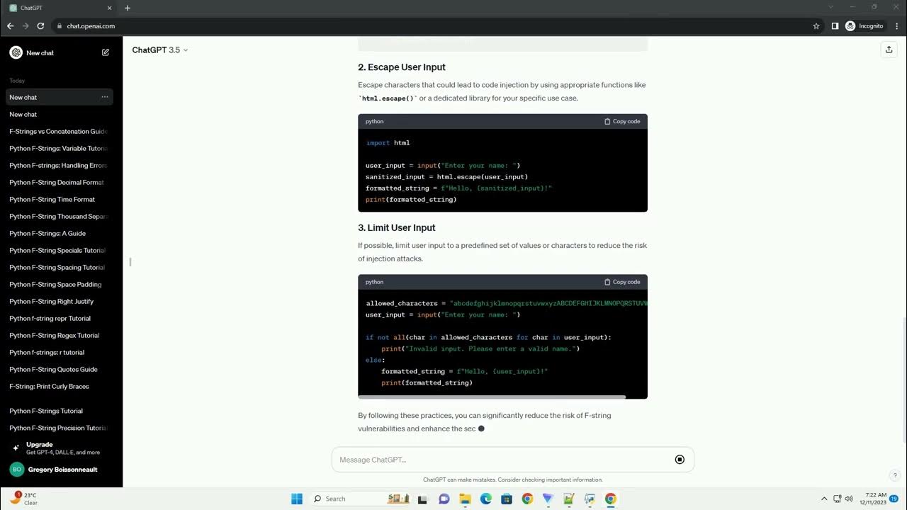 python f string vulnerability - YouTube