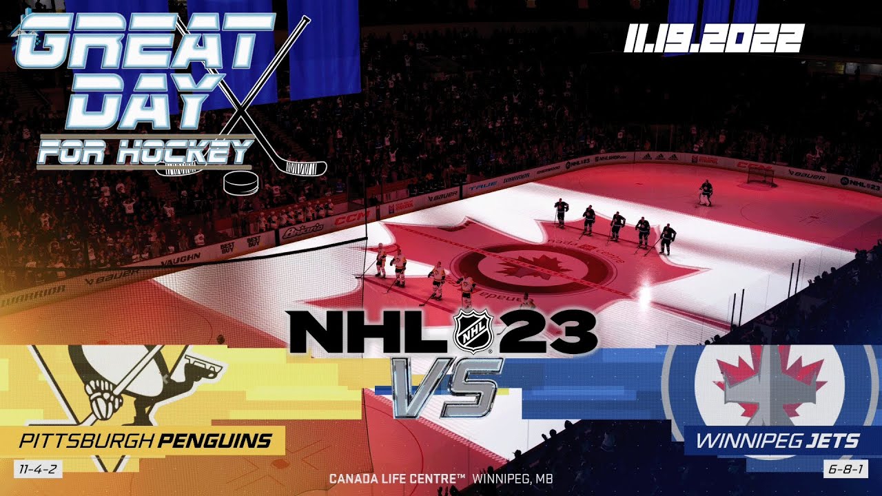 NHL 23 Season Mode - Game 18 - Penguins vs Jets | Great Day for Hockey ...