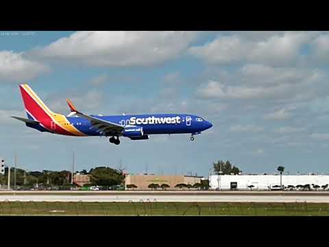 Southwest Airlines landing at MIA.