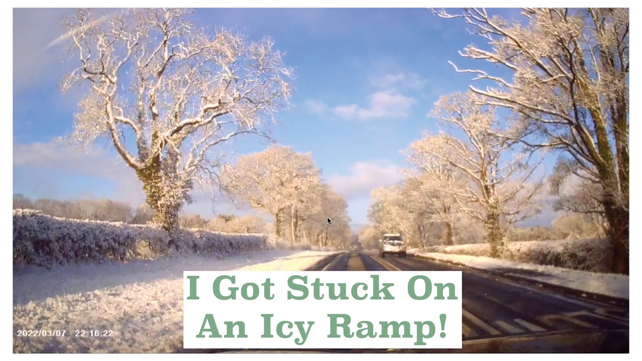 I GOT MY CAR STUCK ON AN ICY RAMP! | Snowy Commute To Work | Relaxing ...