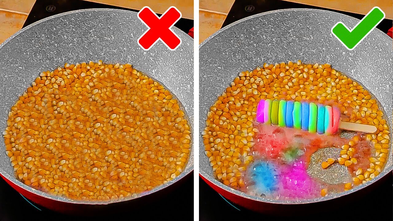 Recettes de Desserts Faciles : Comment Faire du Popcorn Sucré Arc-en ...