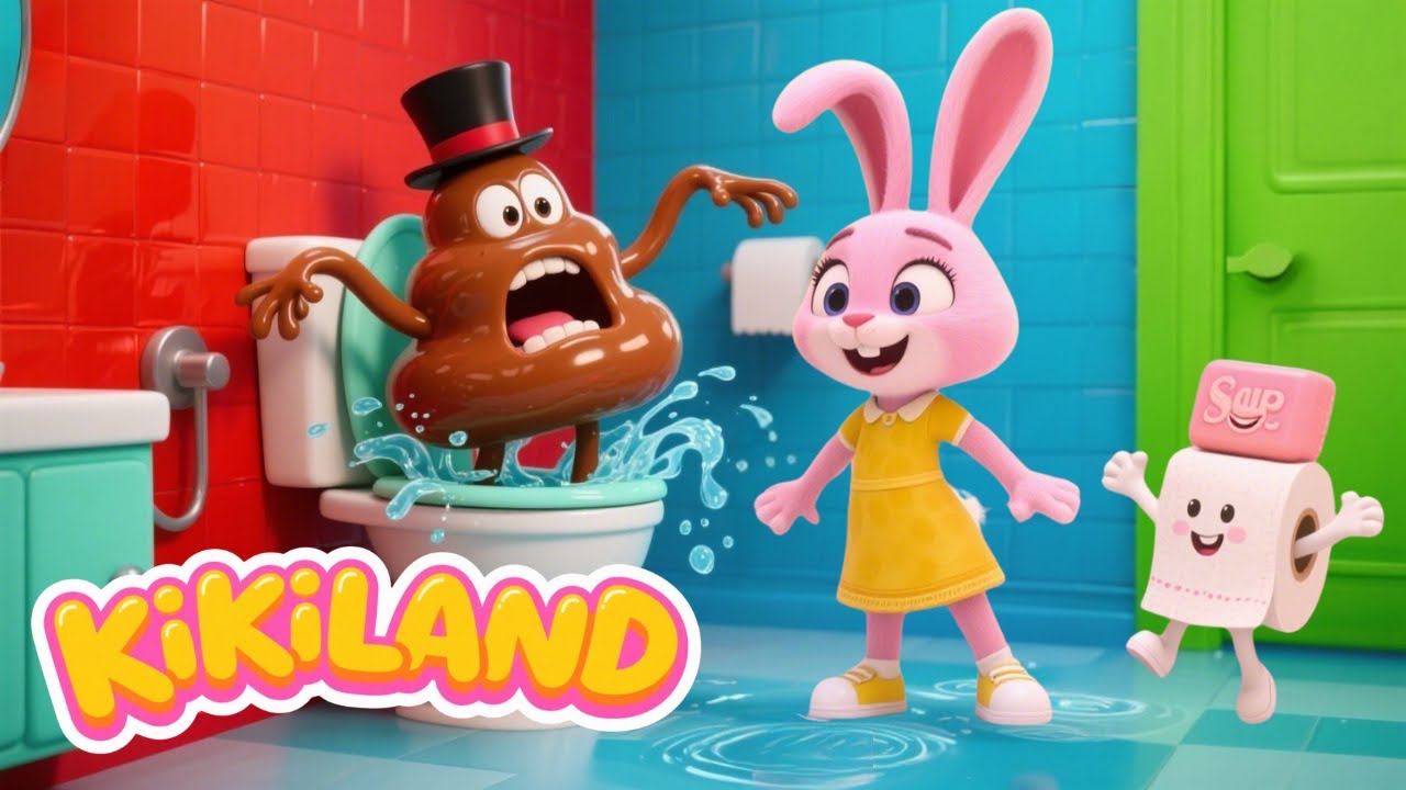 Flush the Poop Monster! | Potty Training Song | Kids Cartoon | KiKiLand ...
