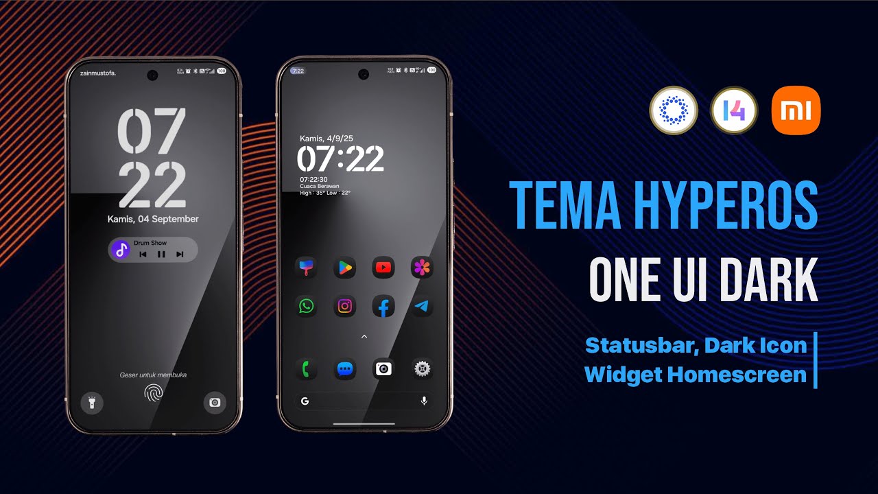Tema HyperOS One UI 7 Dark Terbaru! Support Kustomisasi Lockscreen ...