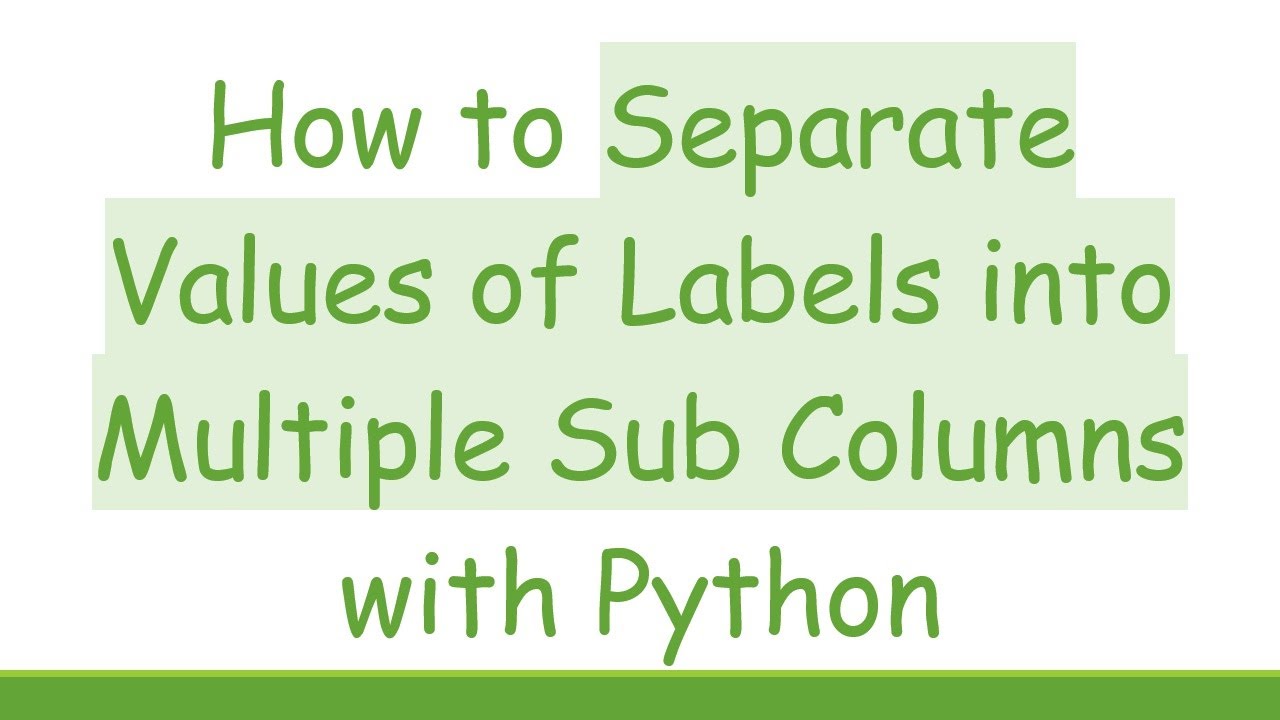 How to Separate Values of Labels into Multiple Sub Columns with Python - YouTube
