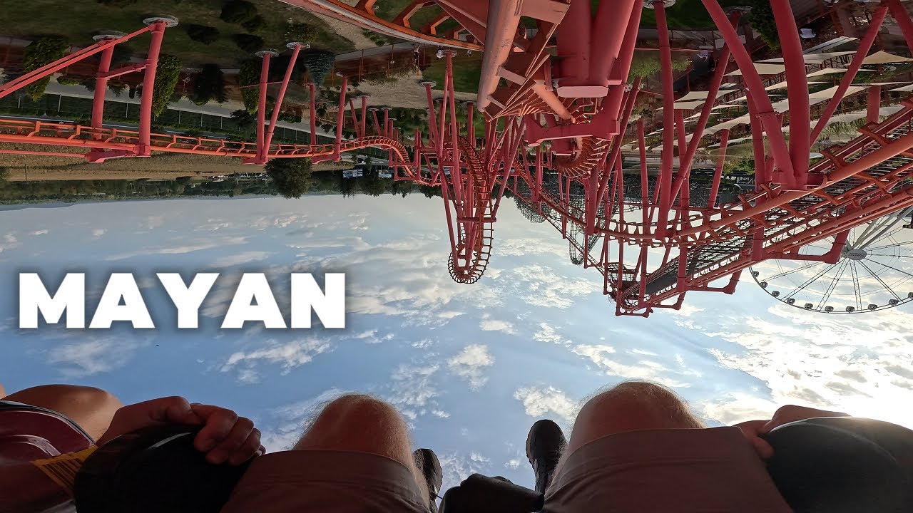 MAYAN Roller Coaster in Amusement Park Energylandia Zator Poland POV 4k ...