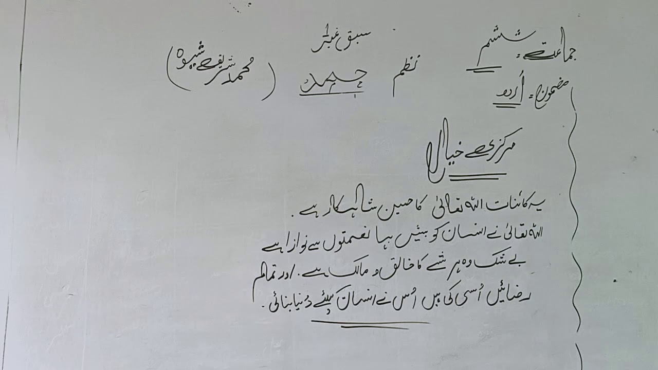 Class 6 Sub Urdu Hamd - YouTube