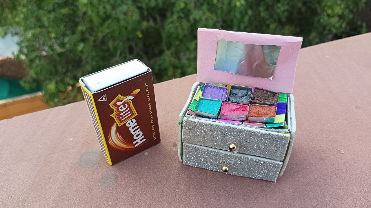 DIY mini makeup box with easy || How to make miniature makeup box from ...