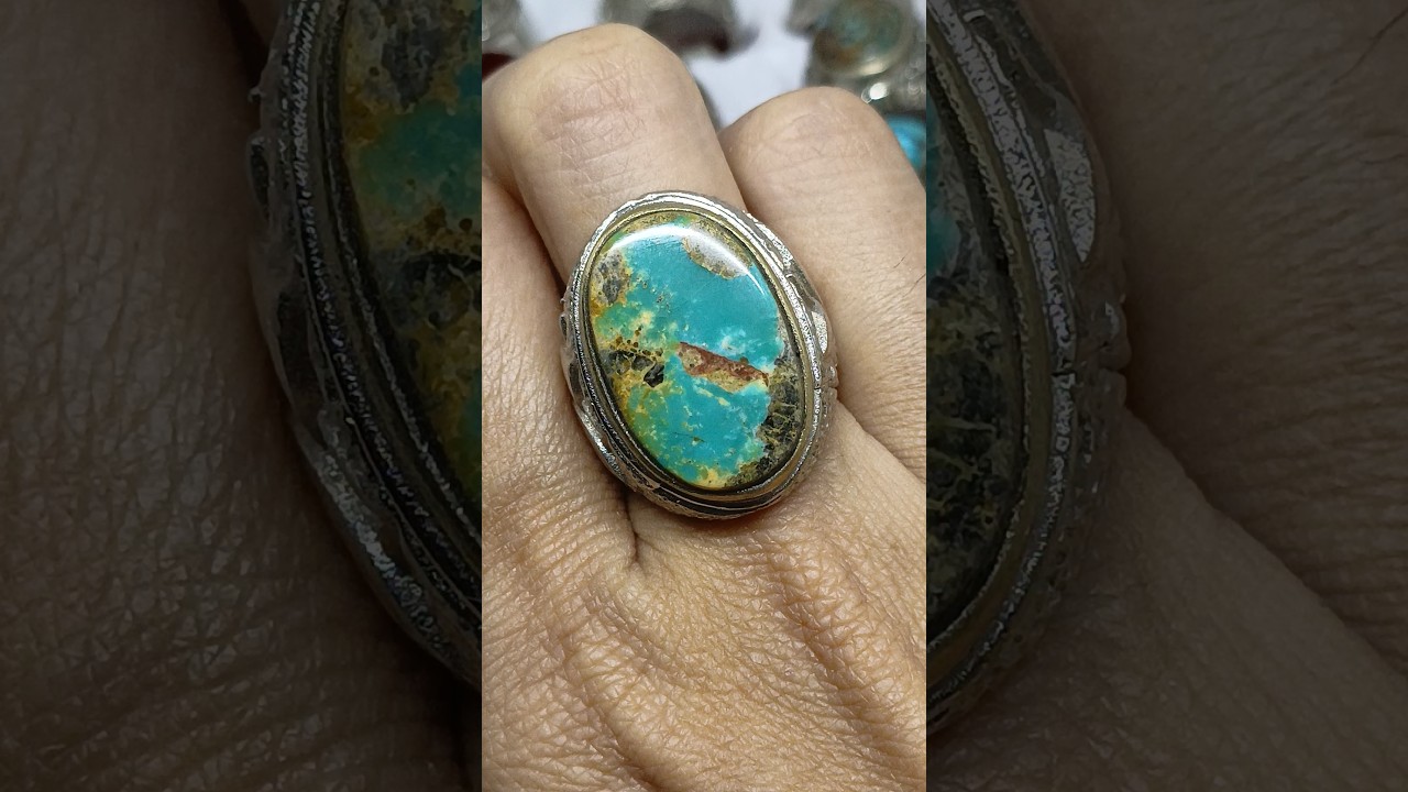 batu pirus asli biru gradasi serat emas mewah #pirus #batupirus # ...