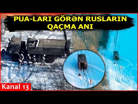 PUA-ları görən ruslar qarlı meşədə döyüş yoldaşlarını ataraq belə qaçdılar