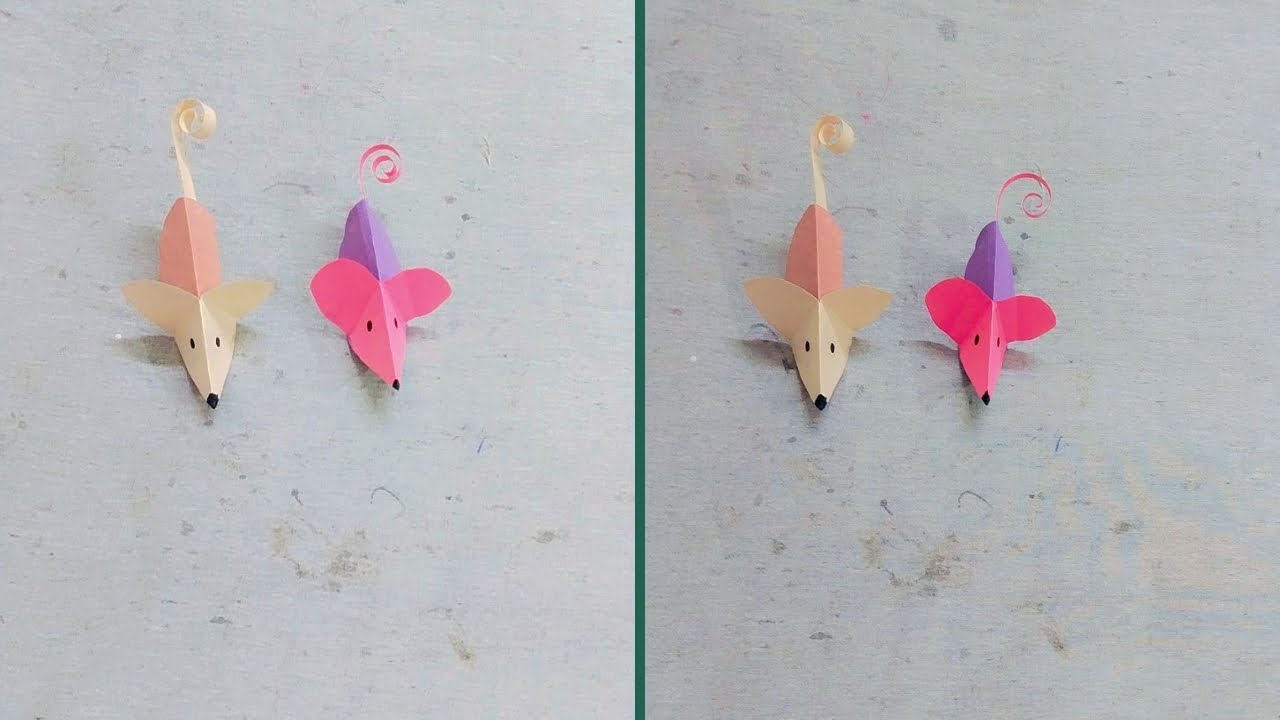 How to make most easy and beautiful paper mouse / tutorial of paper ...