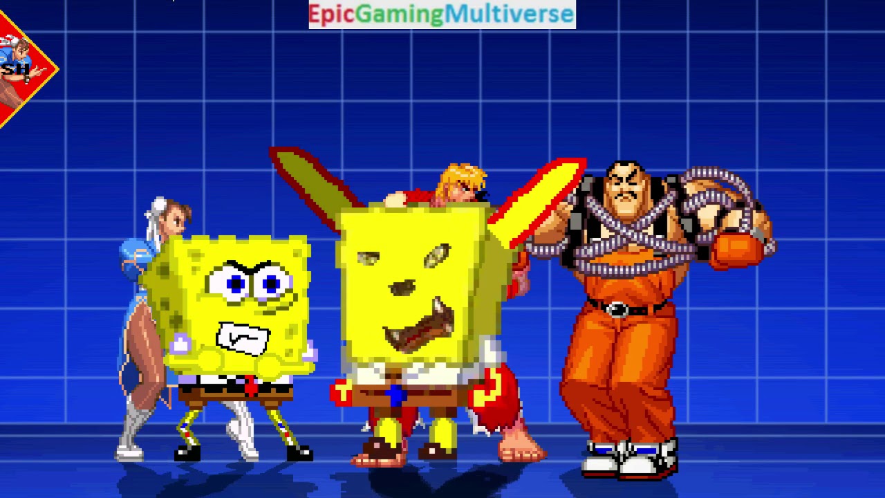 SpongeBob SquarePants And Street Fighter Characters VS Franco Bash In A ...