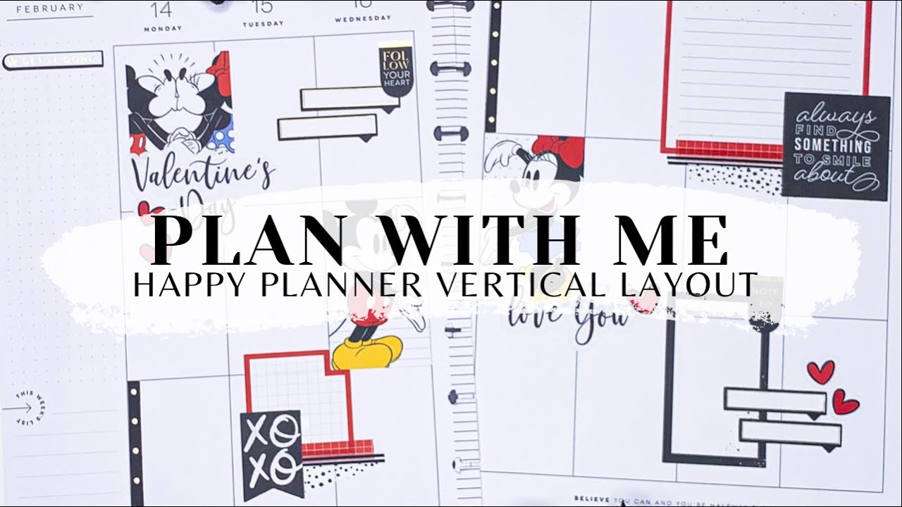 PLAN WITH ME 📒 | HAPPY PLANNER VERTICAL LAYOUT | MICKEY & MINNIE ...
