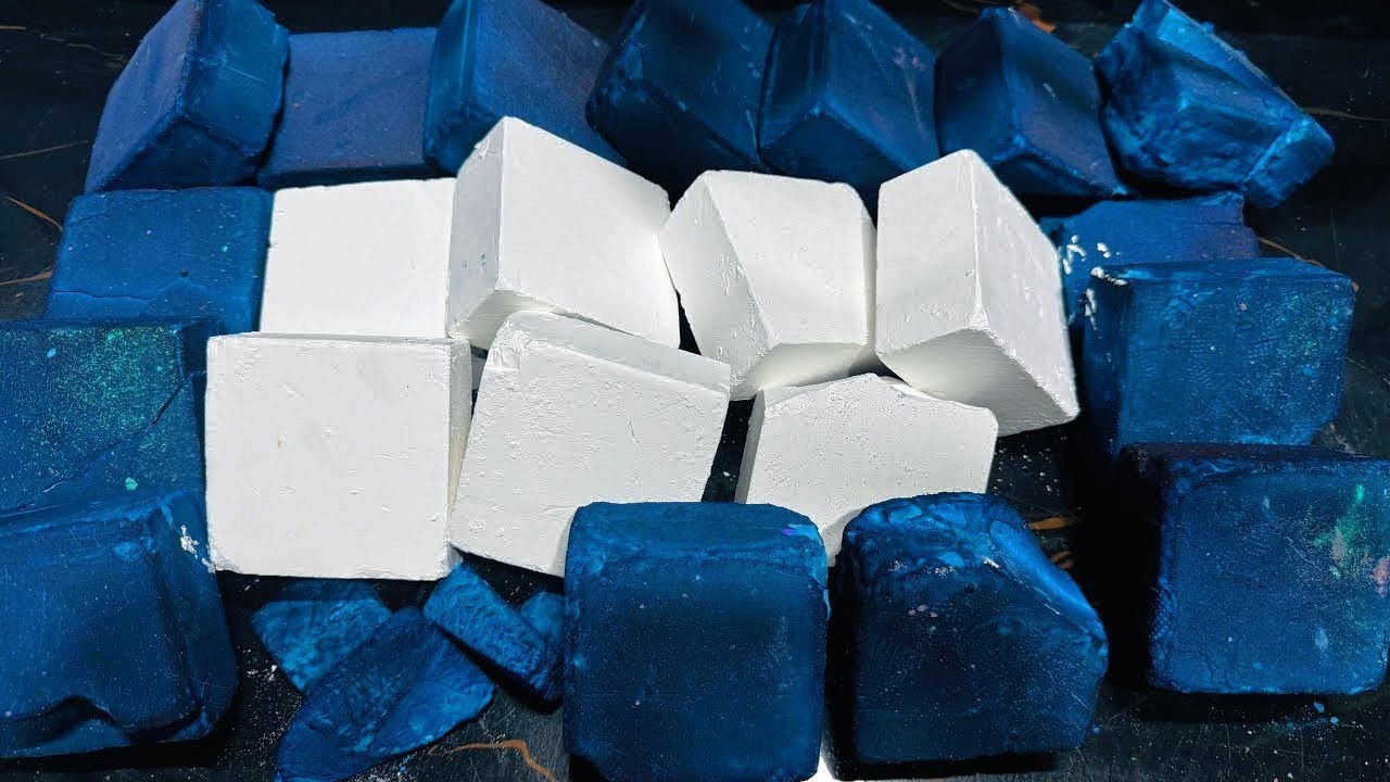 Super soft blue dyed & plain Gym Chalk ASMR @ColourChalk #asmr # ...