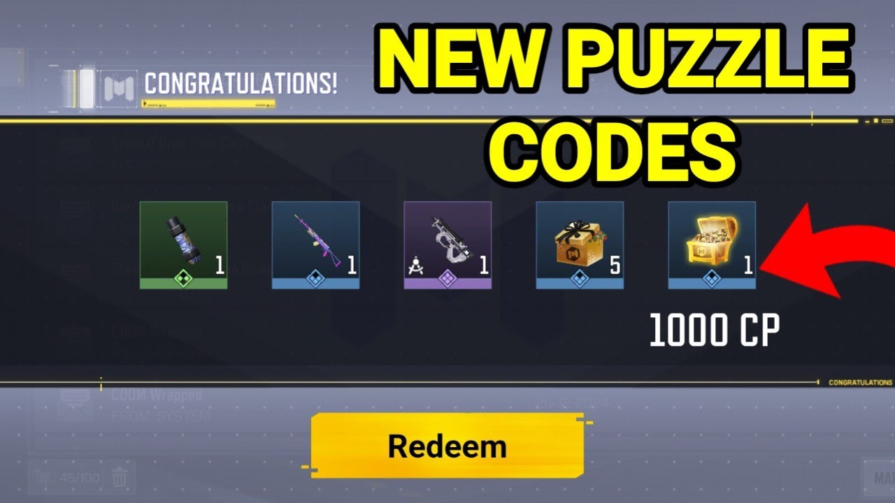 FREE CODE FOR 1K CP & PRICE SKIN | MORE PUZZLE CODES - YouTube
