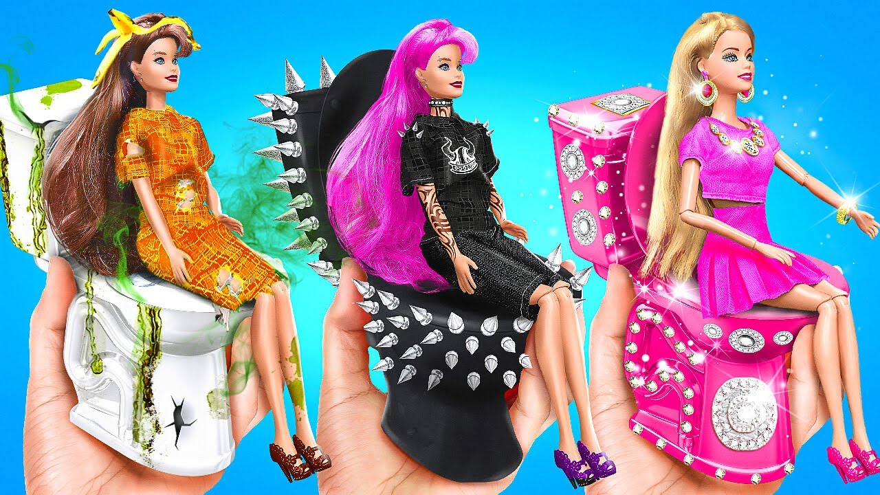 POOR vs RICH vs GIGA RICH Doll Makeover 💖 Tiny Crafts vs Expensive Gadgets by YOWZA - YouTube
