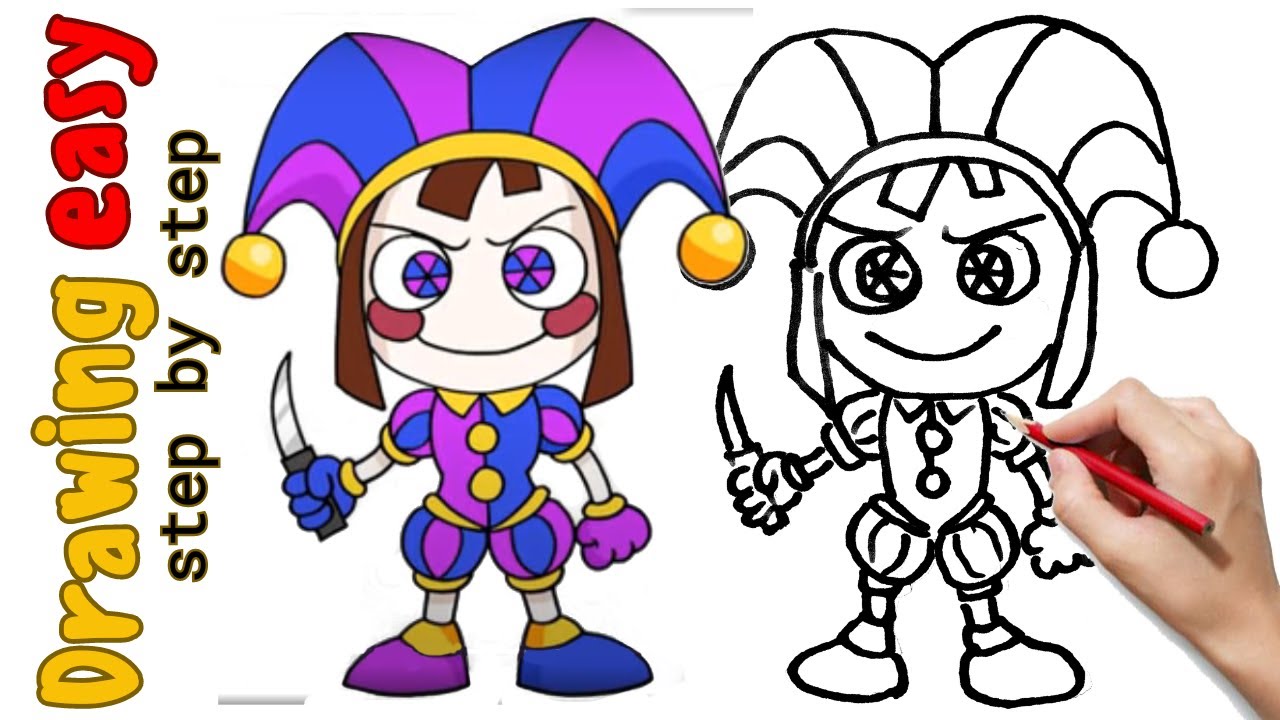 How To Draw Pomni's Evil Twin Easy | Drawing Tutorial | Draw Easy 100M ...