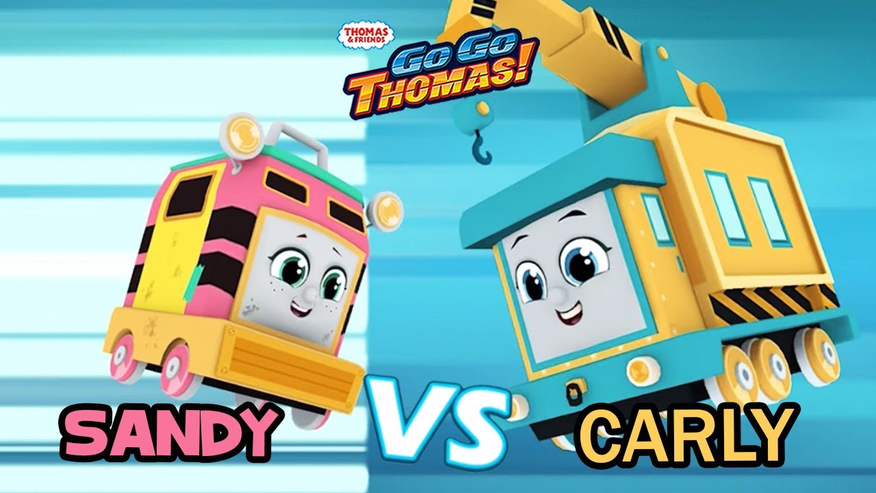 Sandy vs Carly | Pink Rail Speeder vs The Yellow Crane - Thomas ...