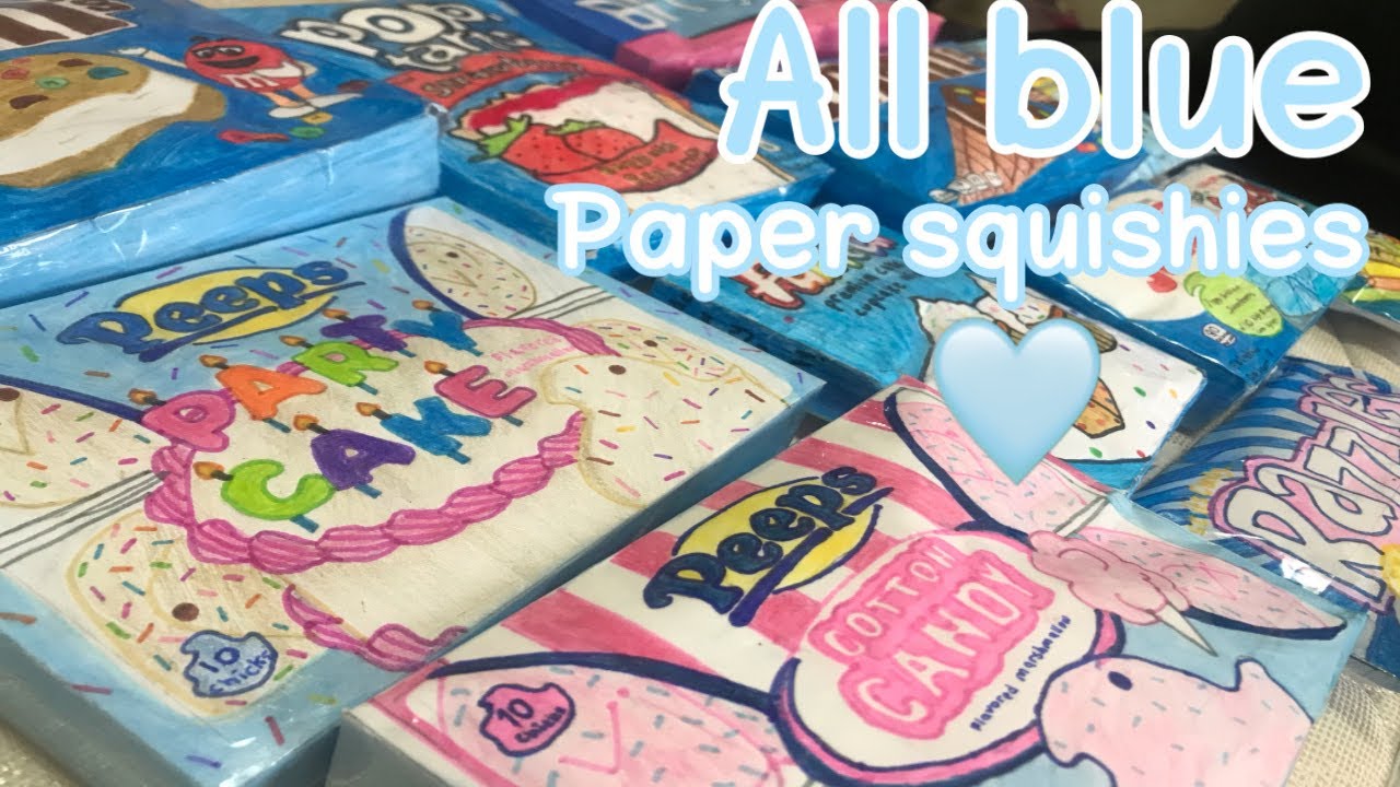 ALL MY BLUE PAPER SQUISHIES COLLECTION🦋 (ASMR) - YouTube