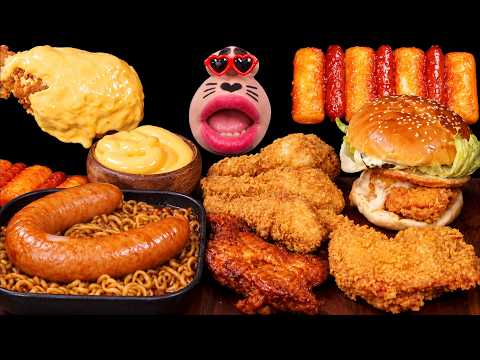 ASMR JAMAİKA USULÜ TAVUK & JUMBO TAVUK BURGER! MUKBANG 🍗